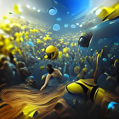 An underwater yellow ocean world Behance HD deviantart Sketchfab - AI ...