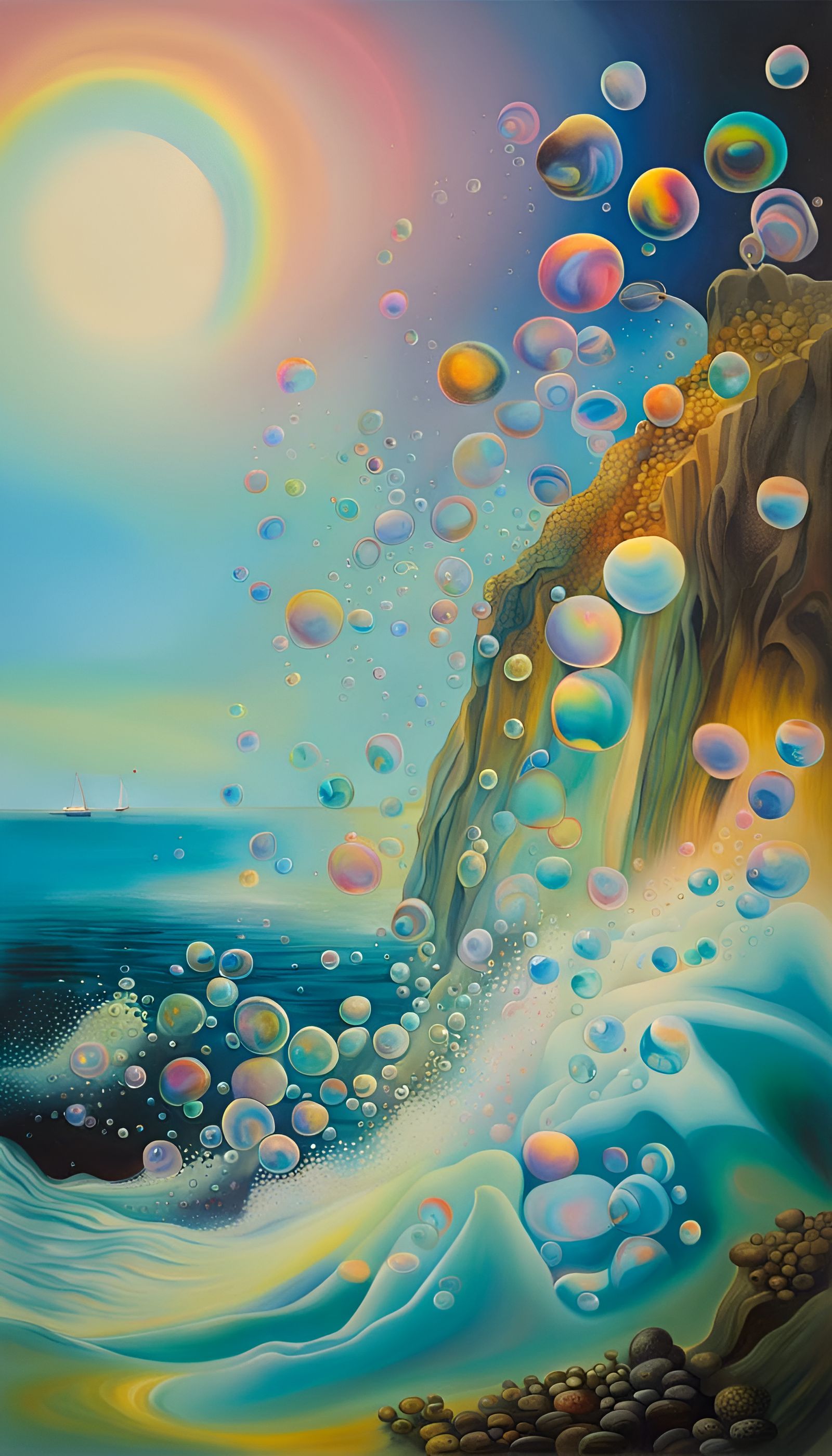 Dali surrealist bubbles, mobile vertical 2 - AI Generated Artwork ...