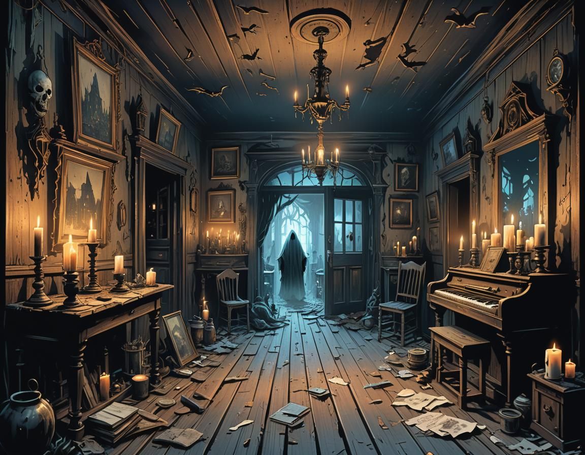 Inside the Haunted House- Daily challenge #723 - NightCafe Creator