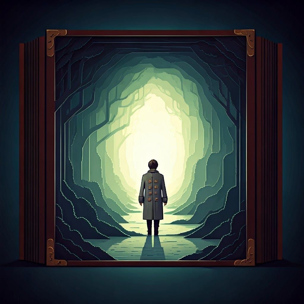 Ethereal Liminal World in Pixel Art Lightbox - AI Art