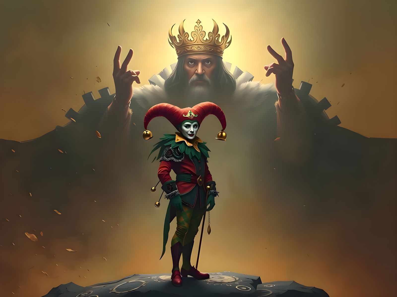 Jester Stories - Medieval Jester Casts Regal Shadow in Lyric...