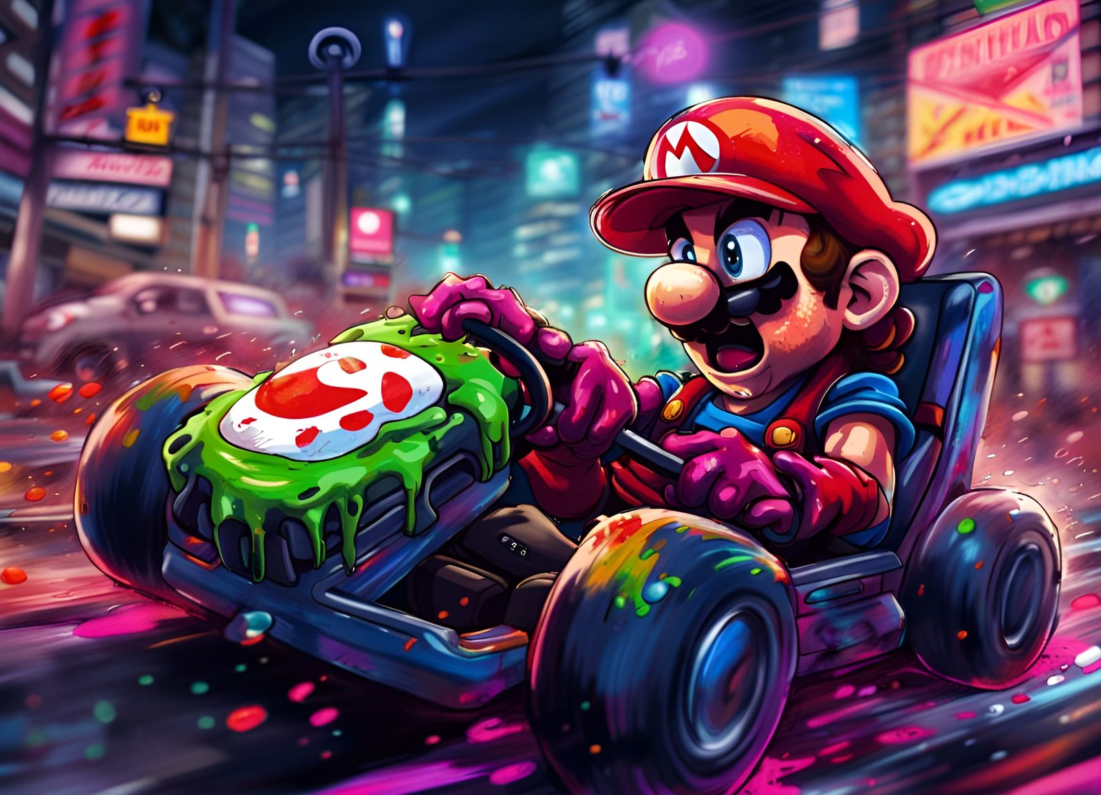 Zombie Mario Kart - AI Generated Artwork - NightCafe Creator