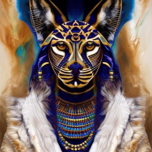 Egyptian Lynx Pharaoh - AI Generated Artwork - NightCafe Creator
