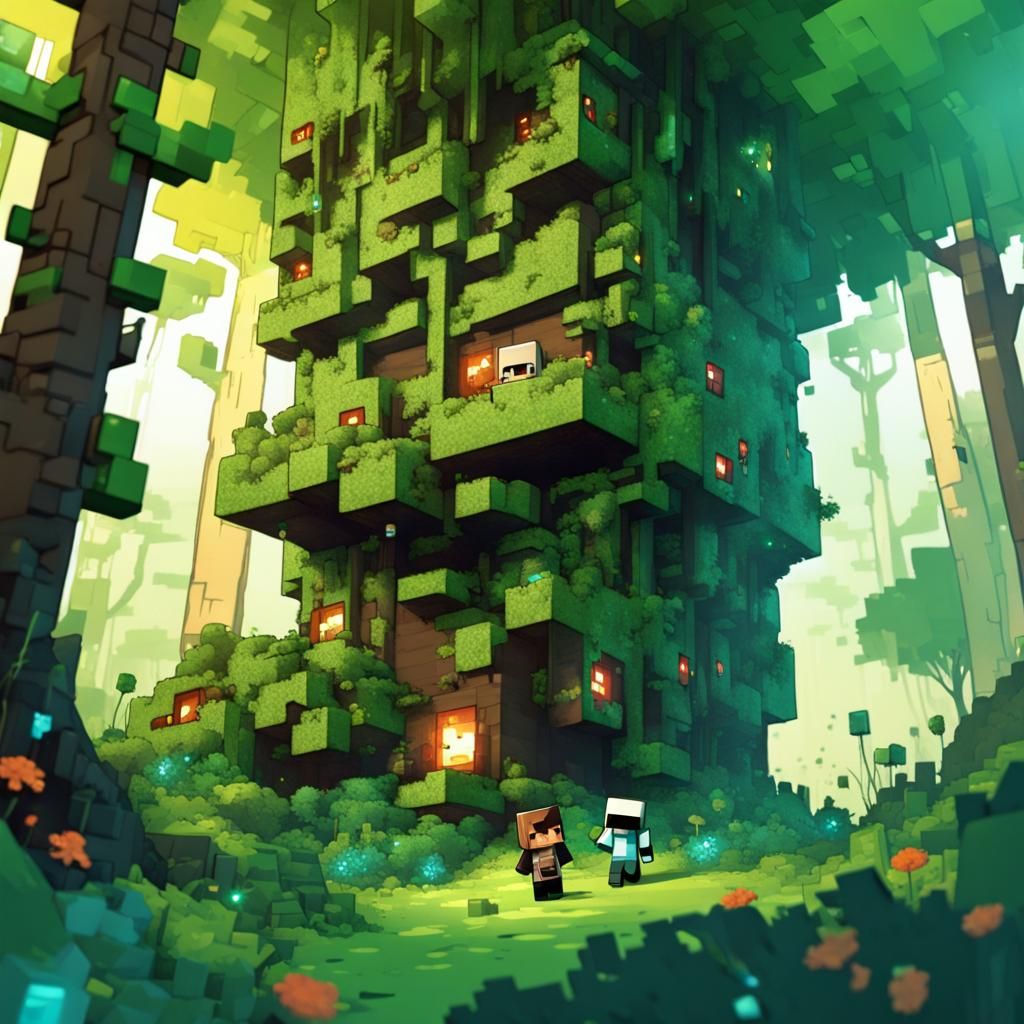 Minecraft Treehouse - AI Generated Artwork - NightCafe Creator