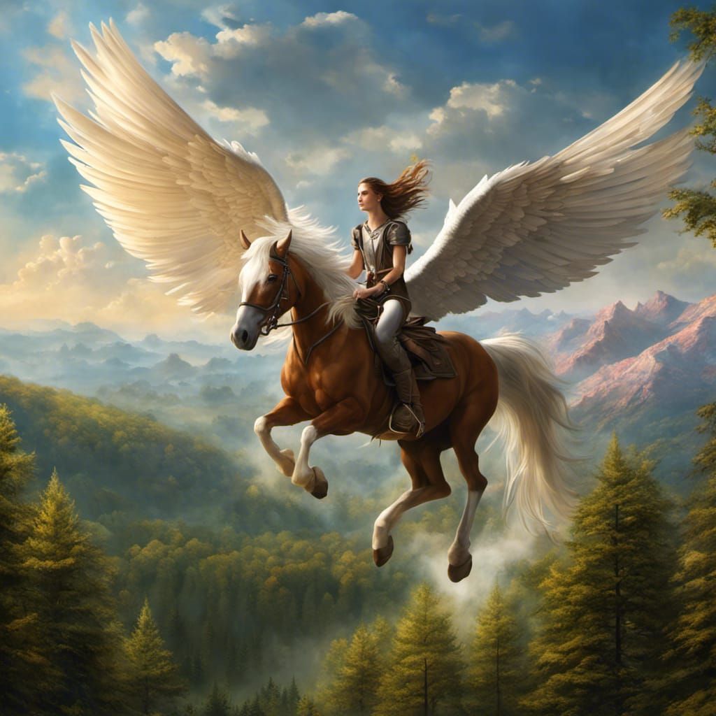 Pegasus Rider - AI Generated Artwork - NightCafe Creator
