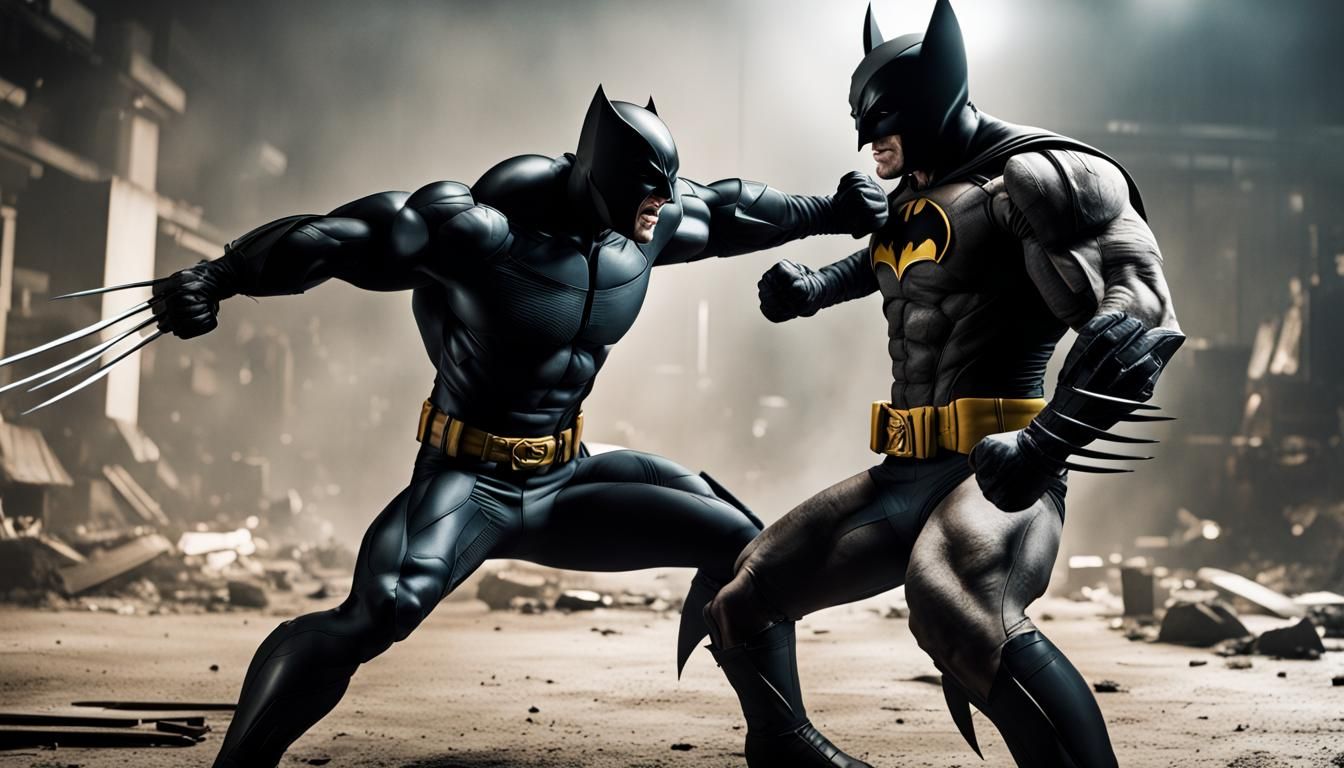 Wolverine & Batman Epic Duel - AI Generated Artwork - NightCafe Creator