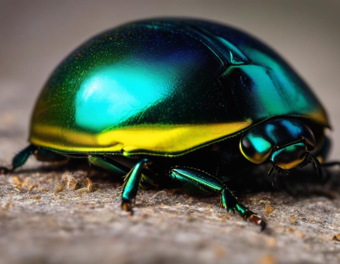 Macro Photography, iridescent blue scarab beetle - AI Generated Artwork ...