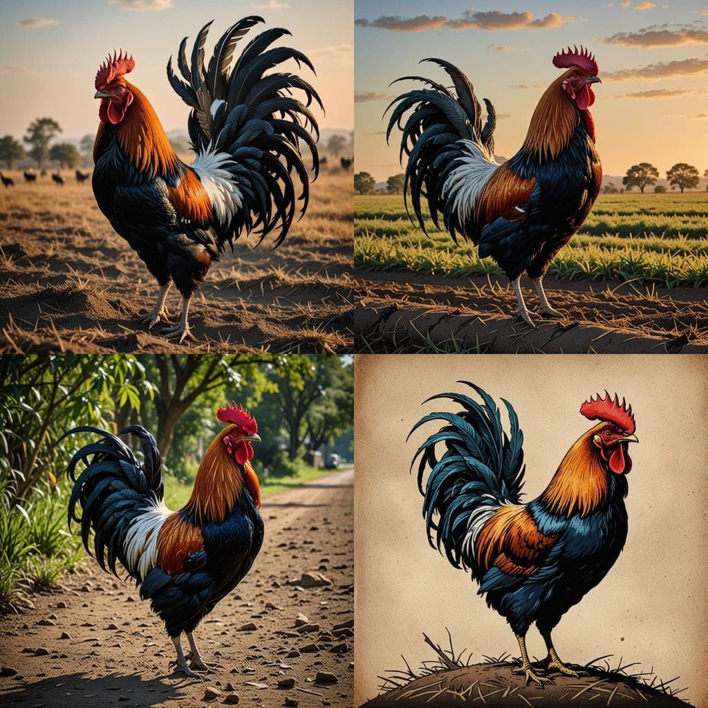 get up when the rooster crows. - Country Sunrise Landscape w...