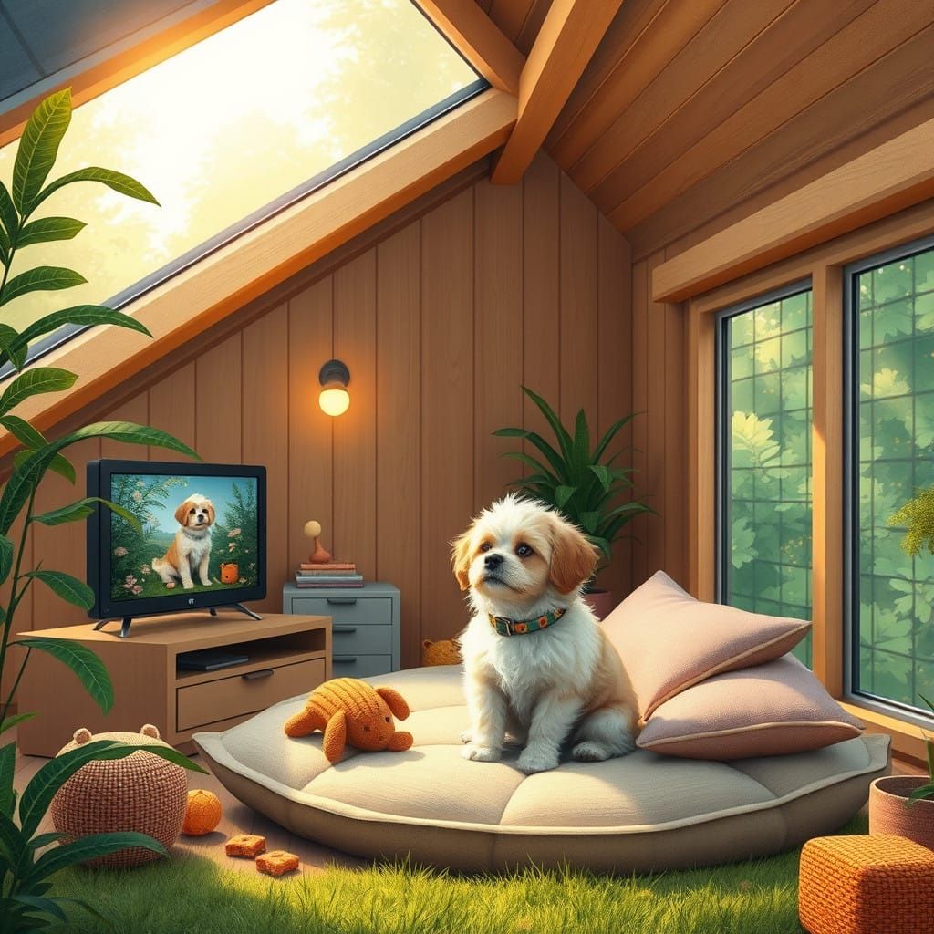 Solar-powered dog house. - Cozy Eco-Friendly Dog House with ...