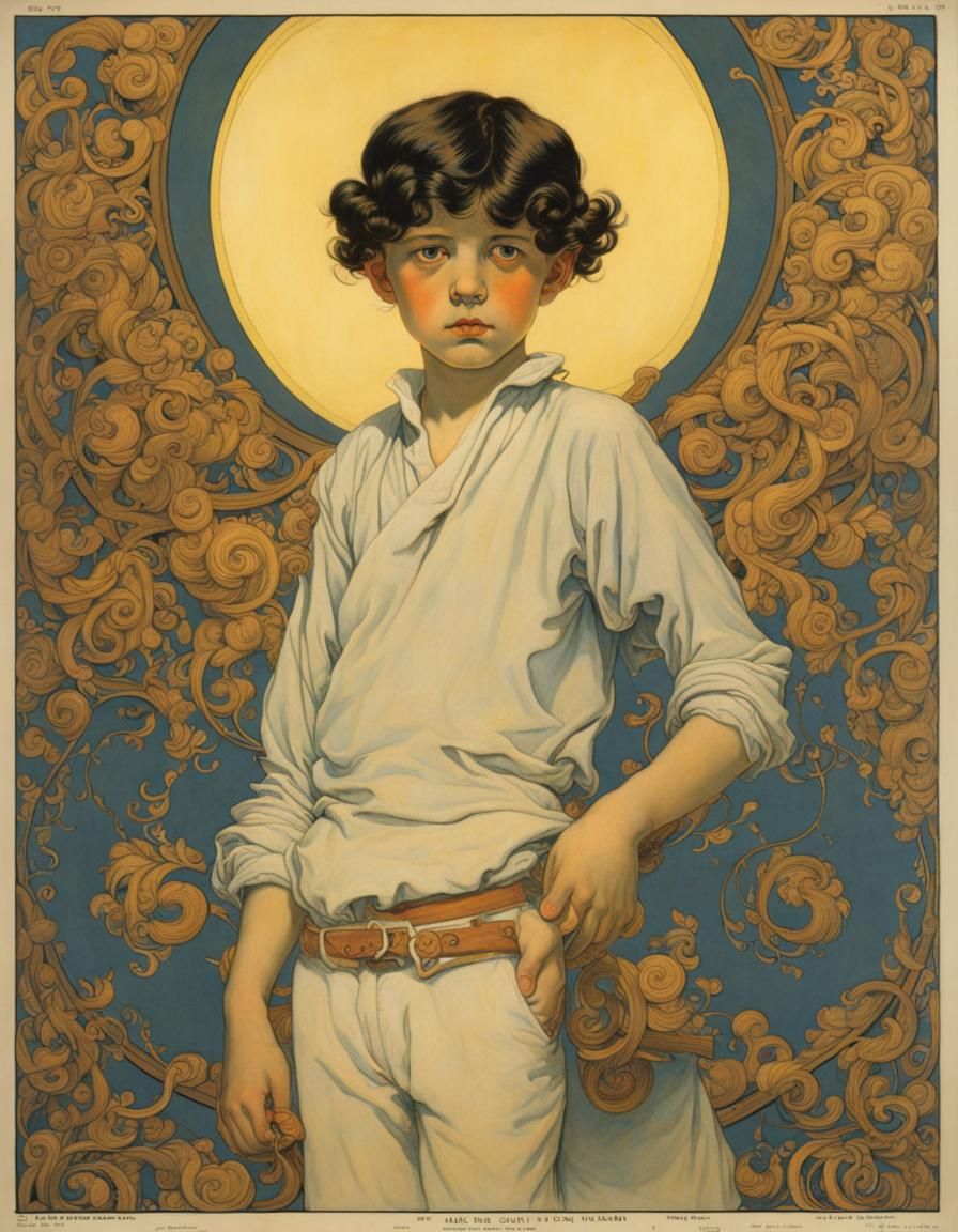 Boy with ornaments - AI Generated Artwork - NightCafe Creator