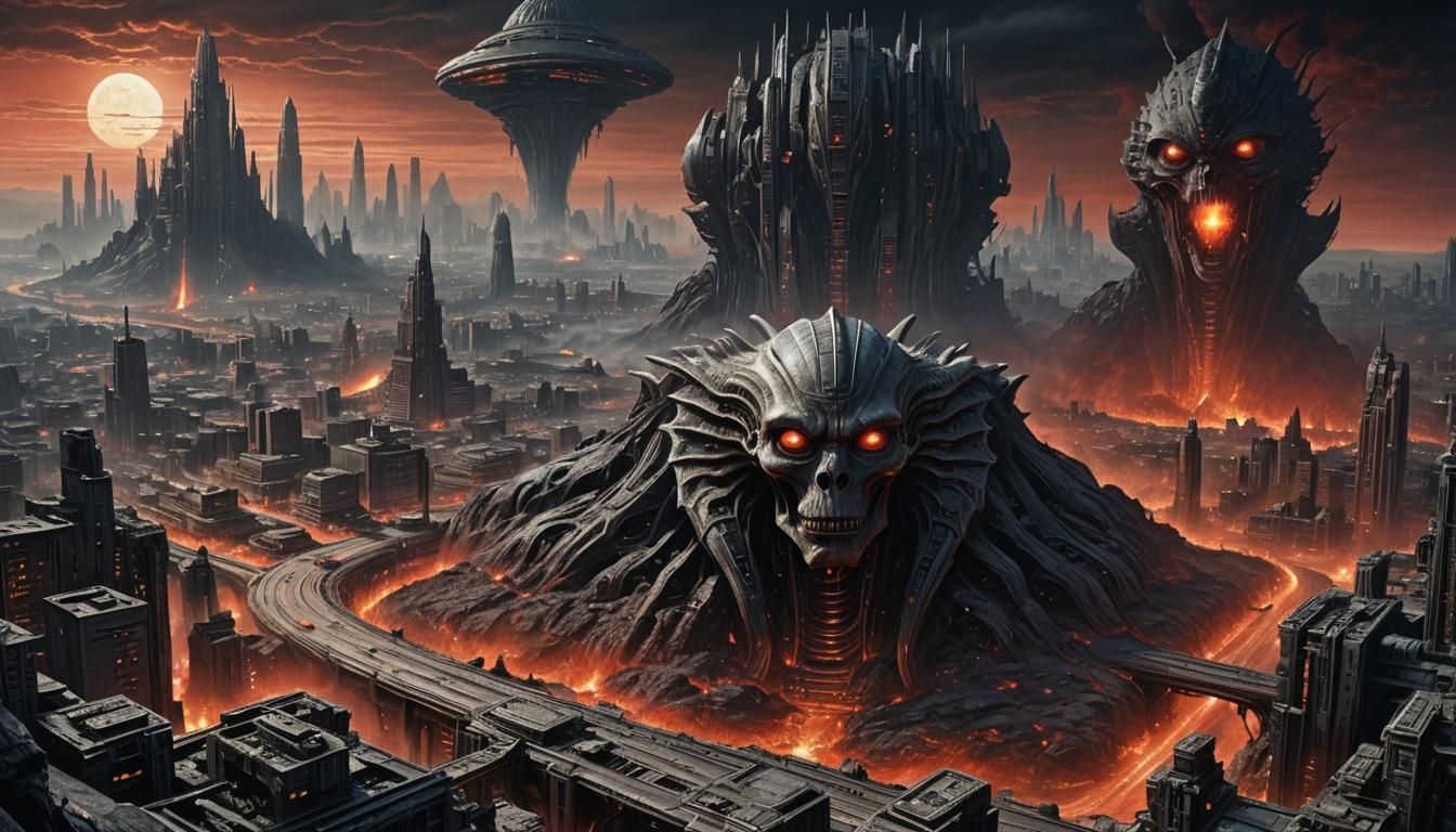 Alien Mega City - AI Generated Artwork - NightCafe Creator