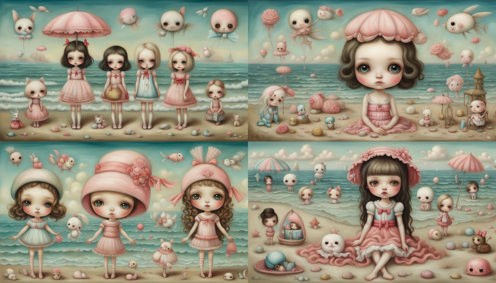 beach by mark ryden; highly detailed oil painting, complex composition ...
