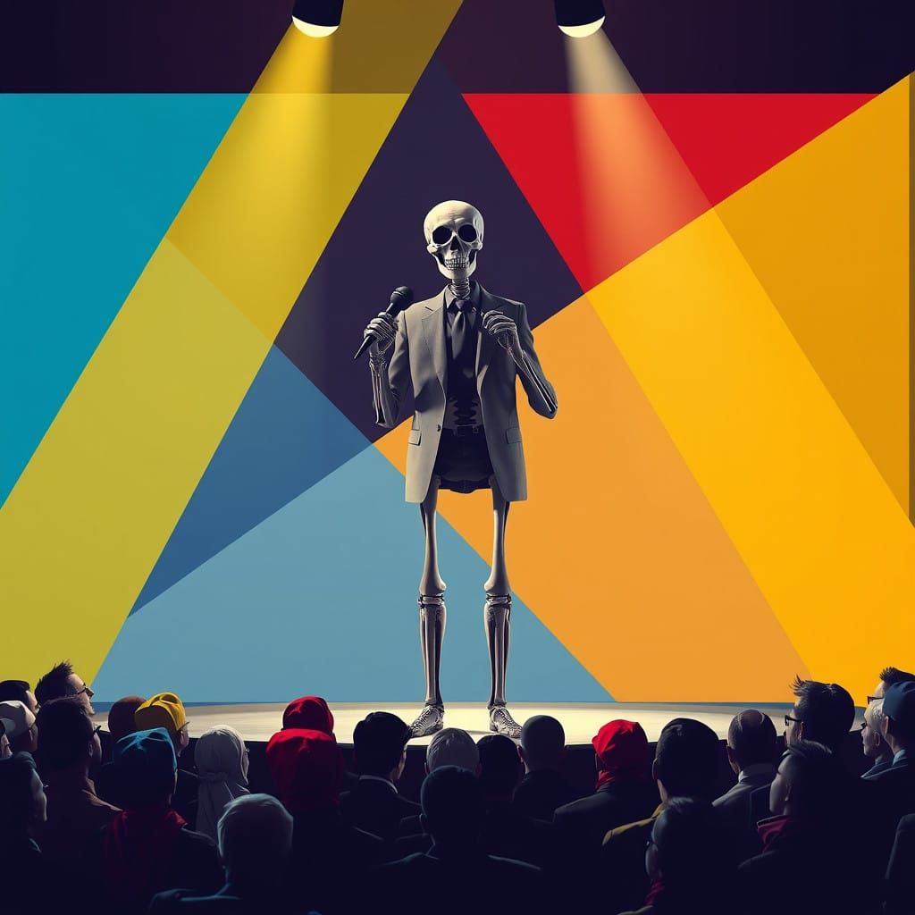 2025 - Confident Skeletal Orator Takes Stage in Vibrant Pop ...