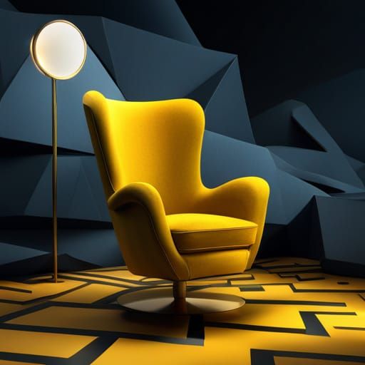 A 3D rendering of a chair - AI Generated Artwork - NightCafe Creator
