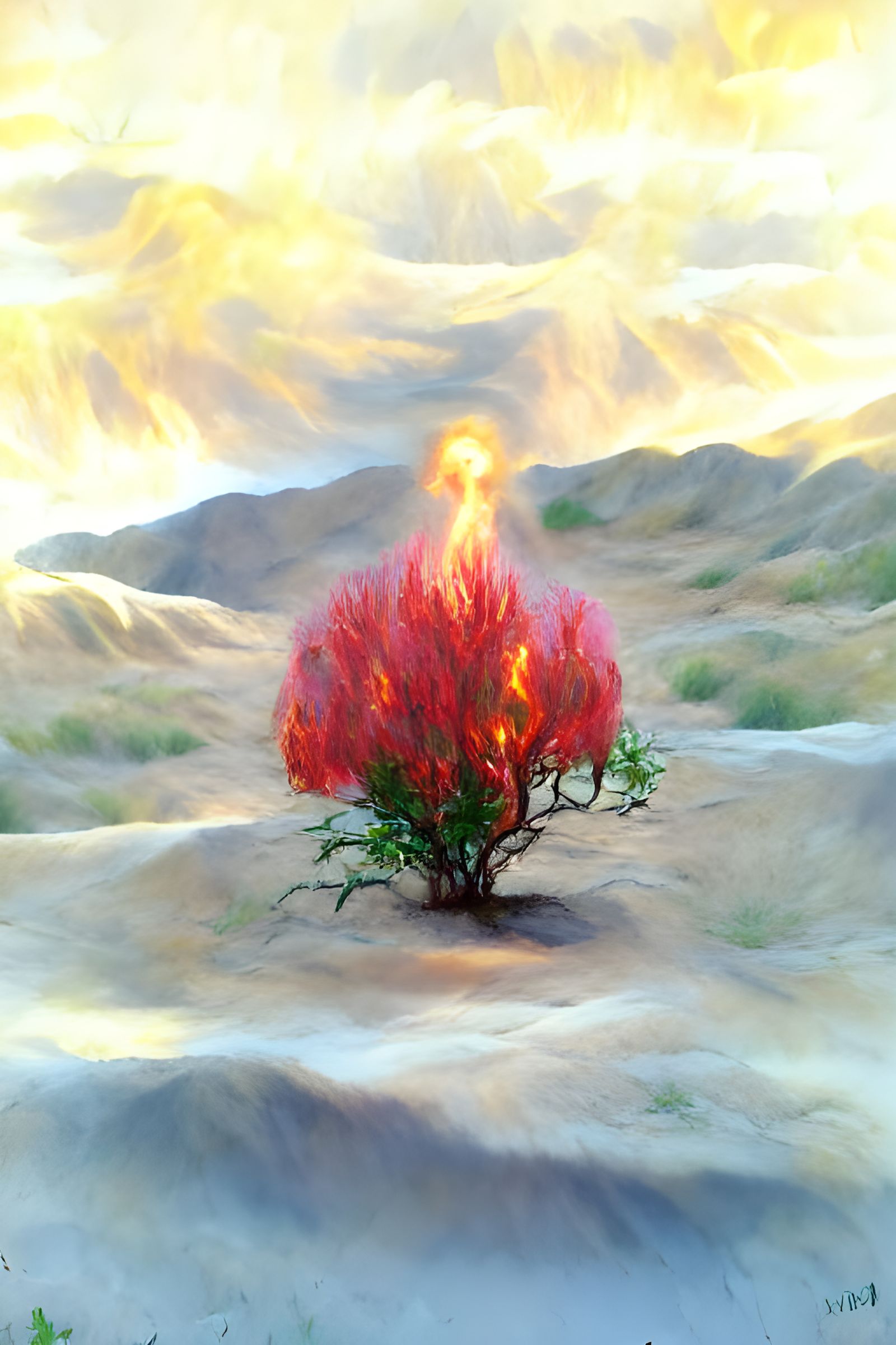 The burning bush - AI Generated Artwork - NightCafe Creator