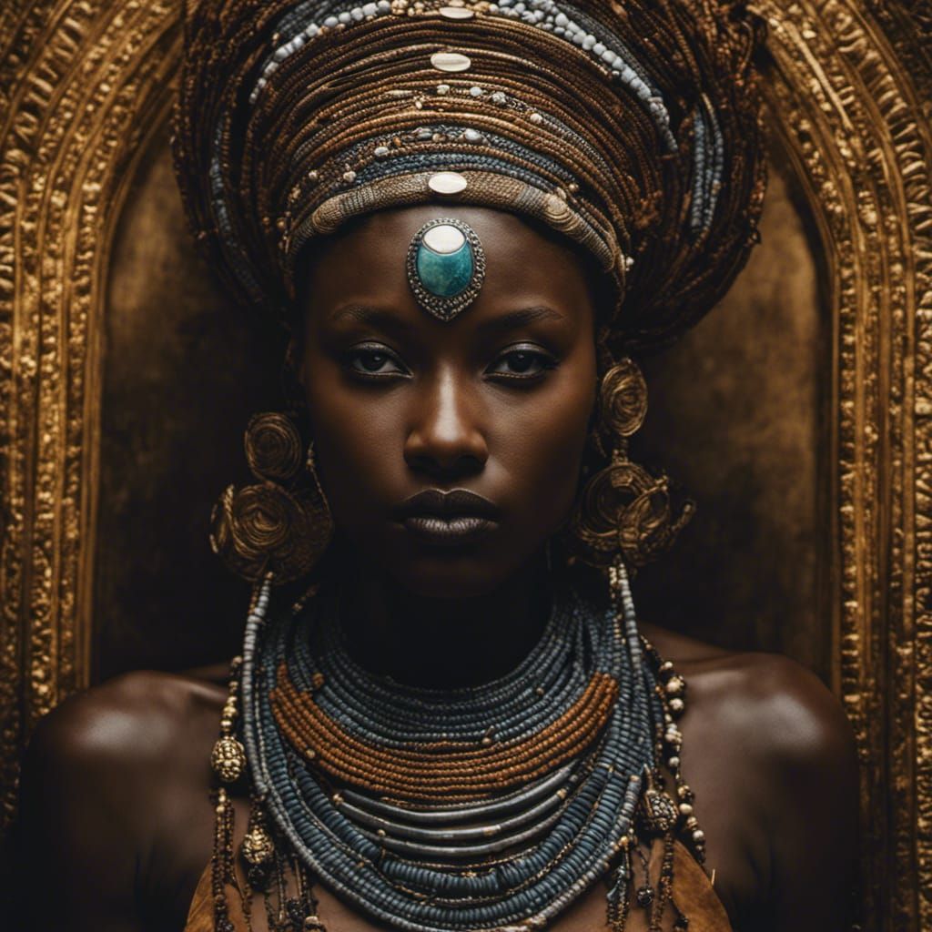 Portrait of Kenyan woman from Sambaru tribe - AI Generated Artwork - NightCafe Creator