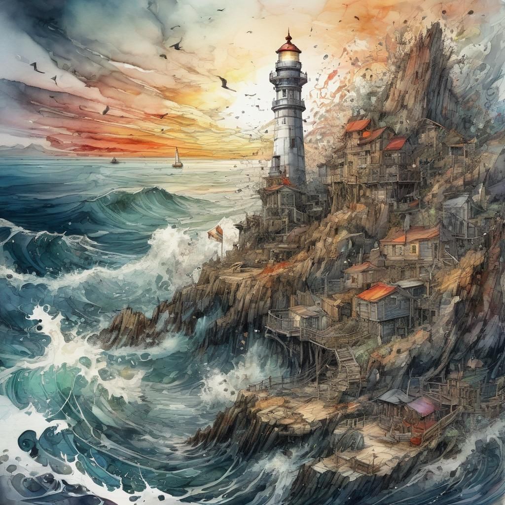 Lighthouse - AI Generated Artwork - NightCafe Creator