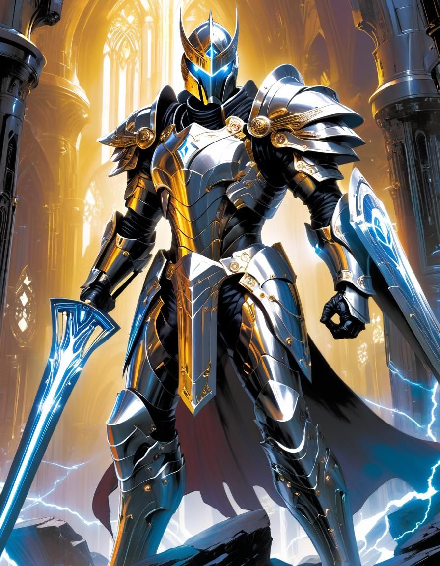 Techno-Paladin v4 - AI Generated Artwork - NightCafe Creator