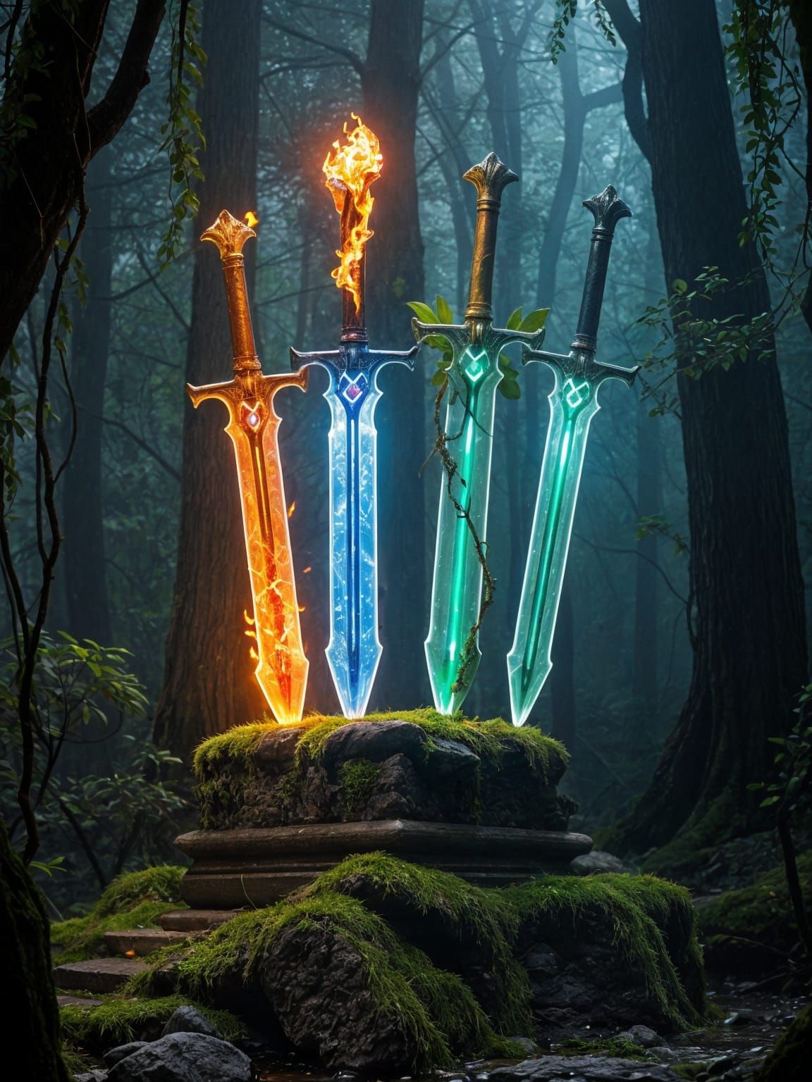 Elemental Swords - Ethereal Elemental Swords in a Mystical F...