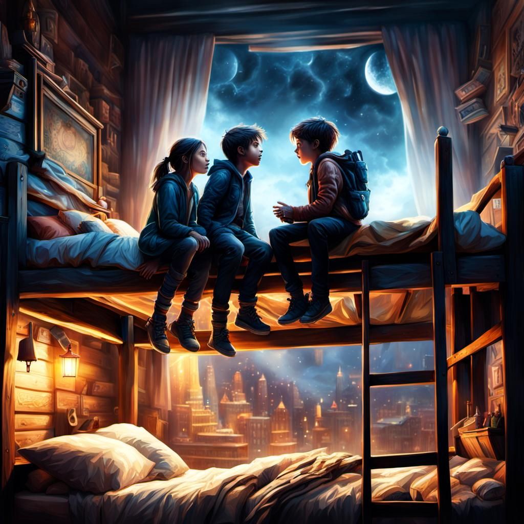 Siblings share imaginary adventures - AI Generated Artwork - NightCafe ...