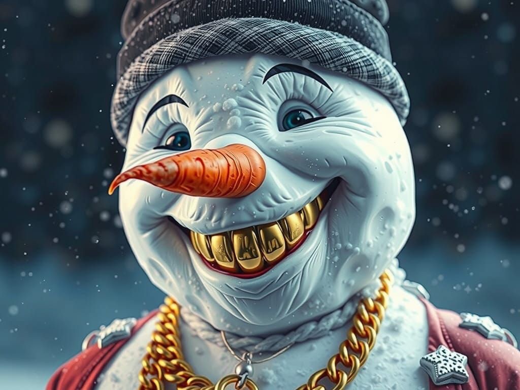 Rappin in Style: Meet Frosty Fred, the Coolest Snowman on the Block