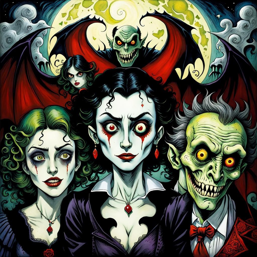 vampires in love with monsters, by Marc Chagall by Junji Ito, by ...