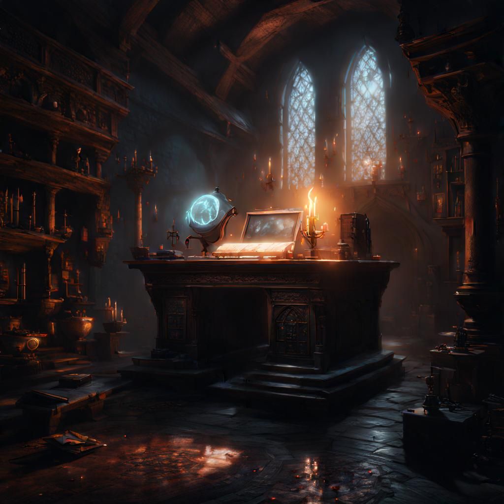 The techno-wizard’s chamber - AI Generated Artwork - NightCafe Creator