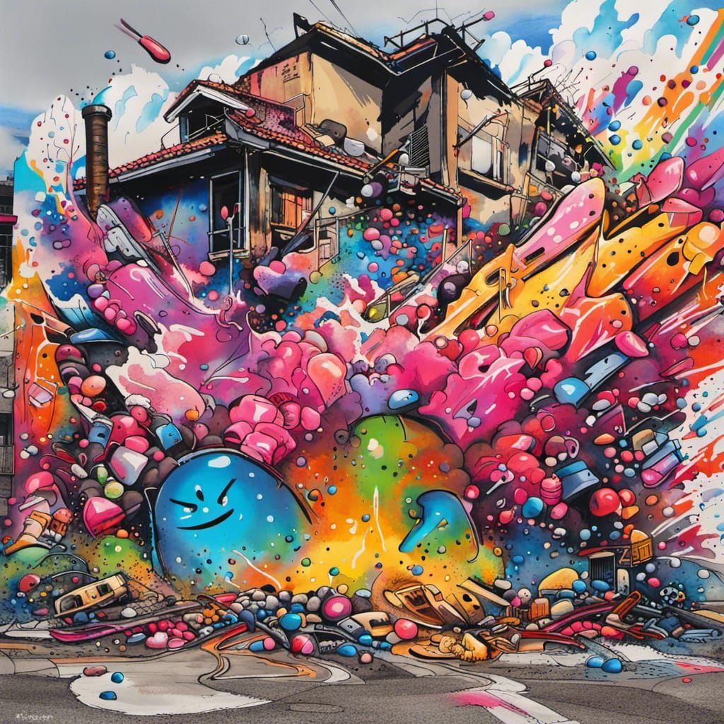 art of destruction with atomic bomb drop in the city of nakasaki and ...