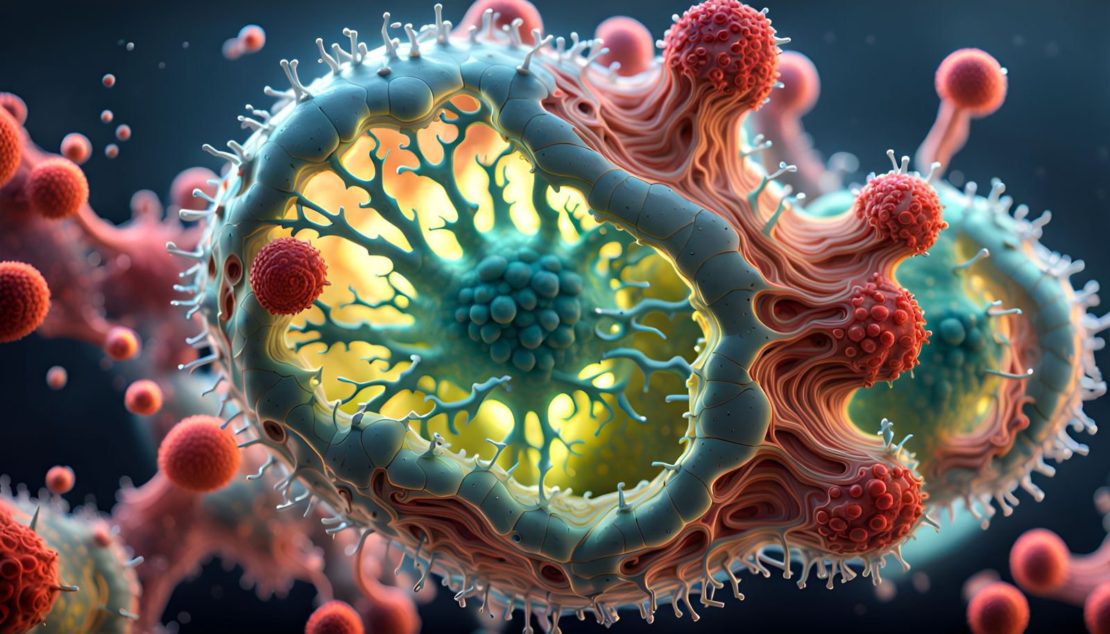 Amoeba infected by a giant virus - AI Generated Artwork - NightCafe Creator