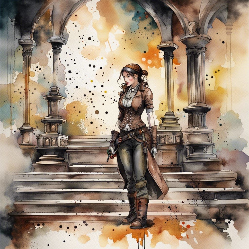 Victorian laura Croft, - AI Generated Artwork - NightCafe Creator