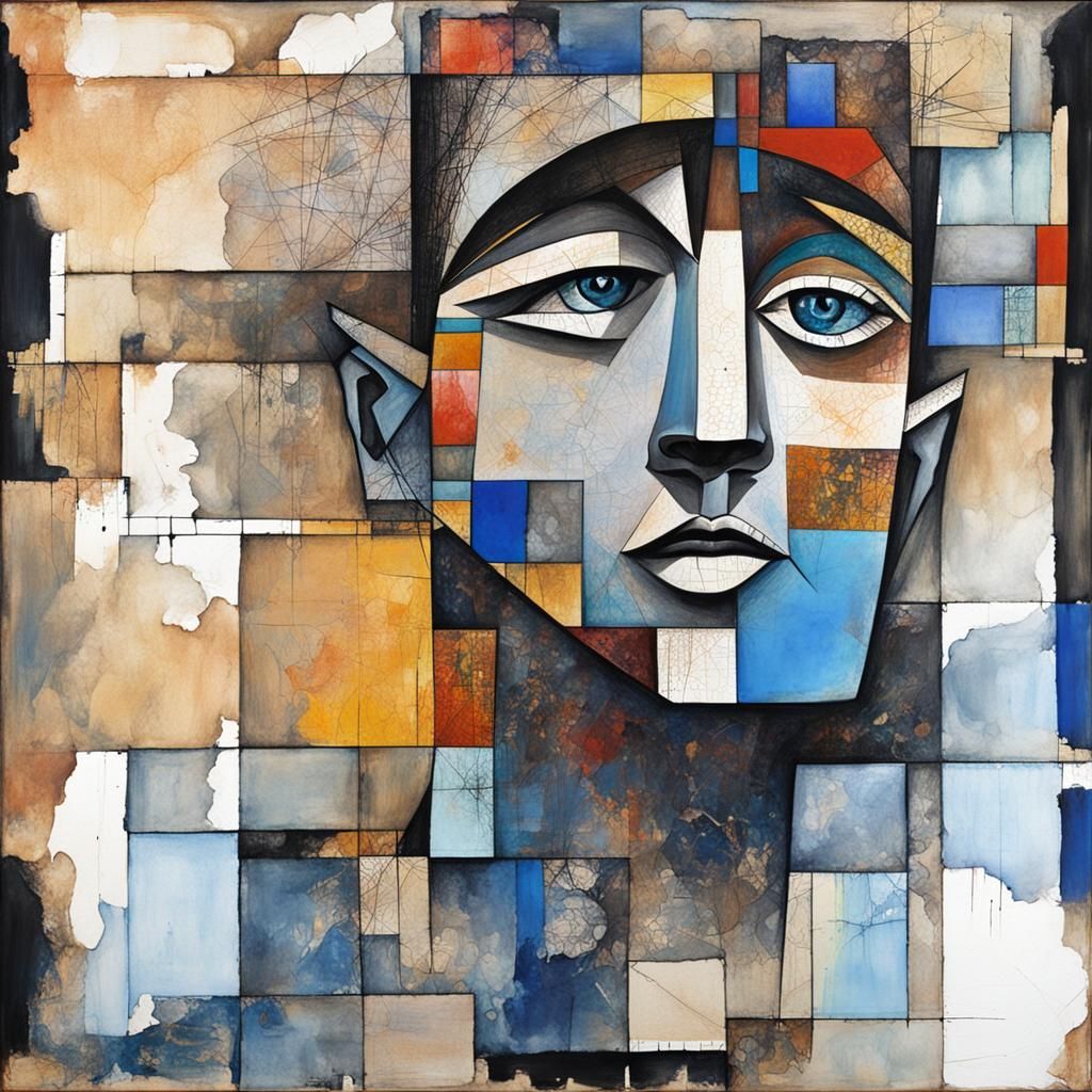Abstract cubist portrait - AI Generated Artwork - NightCafe Creator