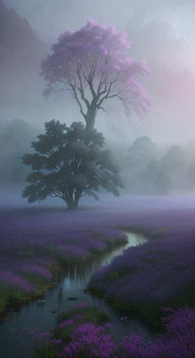 Dreamlike Fairycore Landscape in Ethereal Mist wit... - AI Art