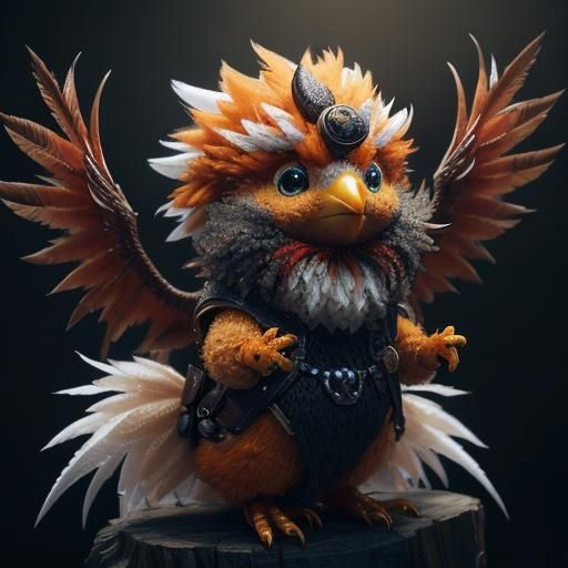 Cute and fluffy tiny yellow baby bird. knitted yarn. wool. fluffy ...