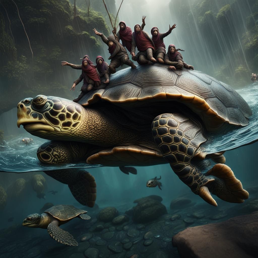 Turtle transportation - AI Generated Artwork - NightCafe Creator