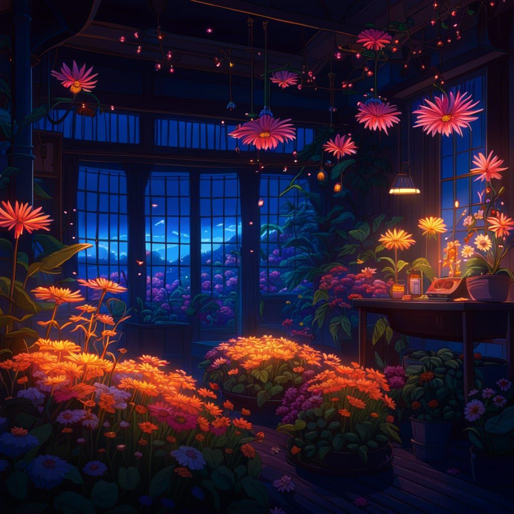 Flowery room - AI Generated Artwork - NightCafe Creator