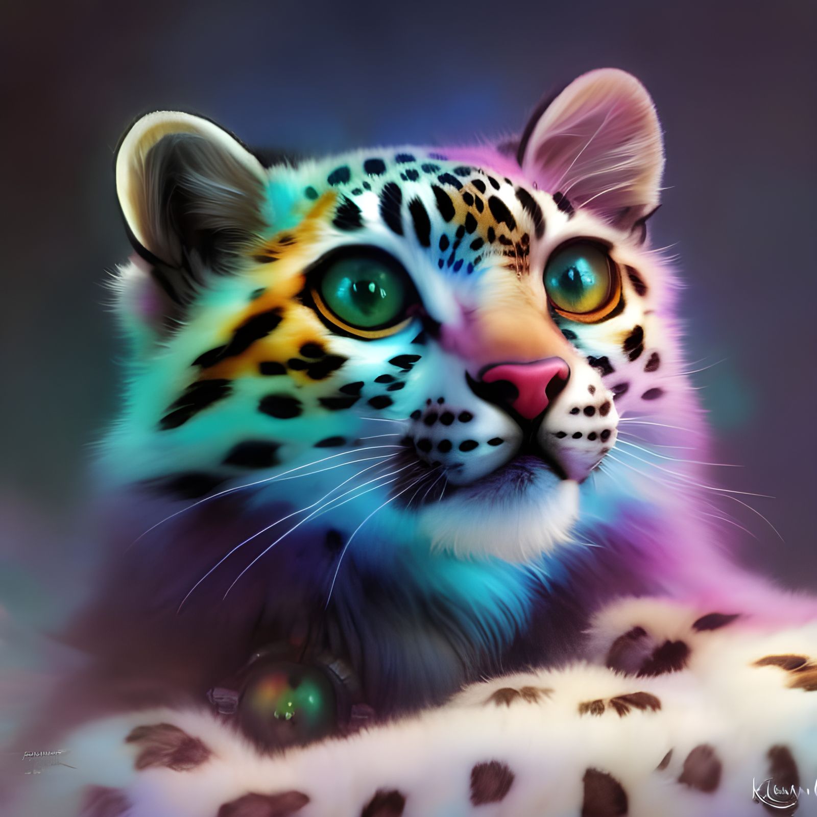 Magical Snow Leopard - AI Generated Artwork - NightCafe Creator