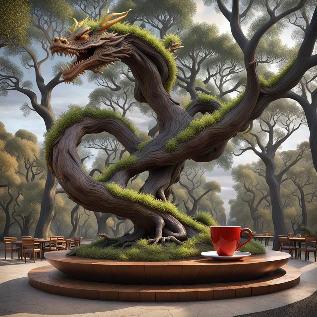 Una escultura maestra digital que transmite un resplandor místico y presenta al orgulloso Dragón ...