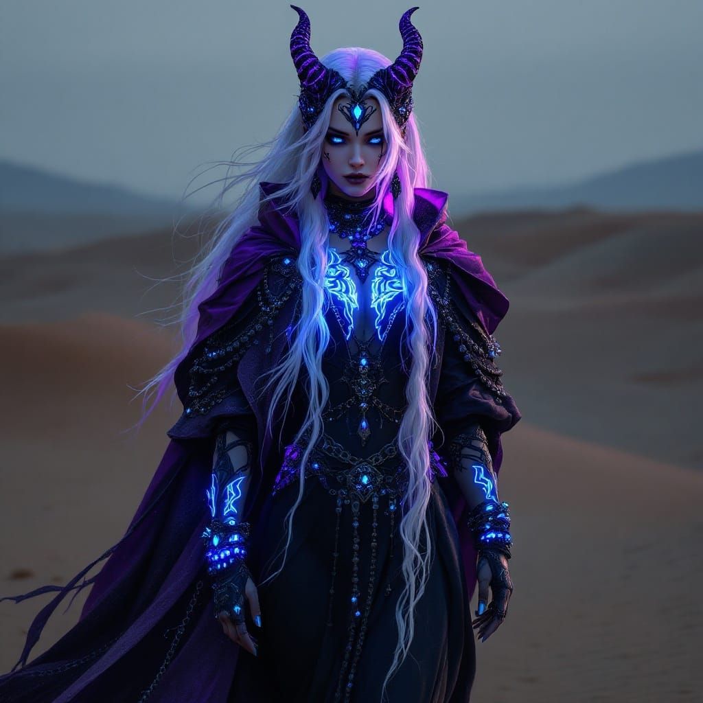 Gothic Goth Djinn in Mystical Pose - AI Art