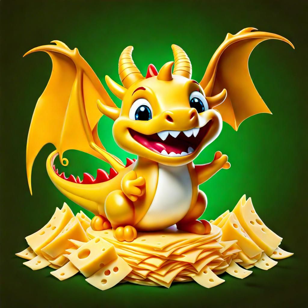 super happy cheese dragon - AI Generated Artwork - NightCafe Creator