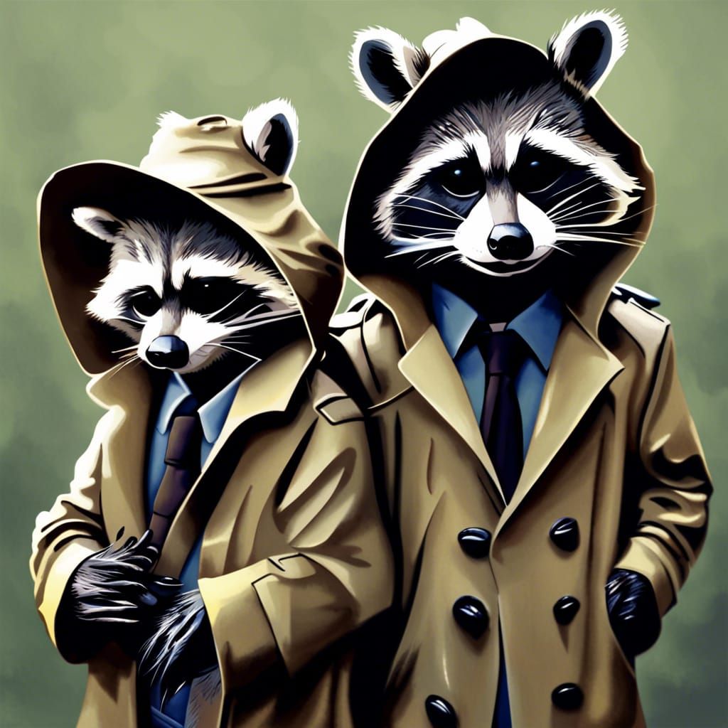 The raccoon detective: new crimes new partners - AI Generated Artwork ...