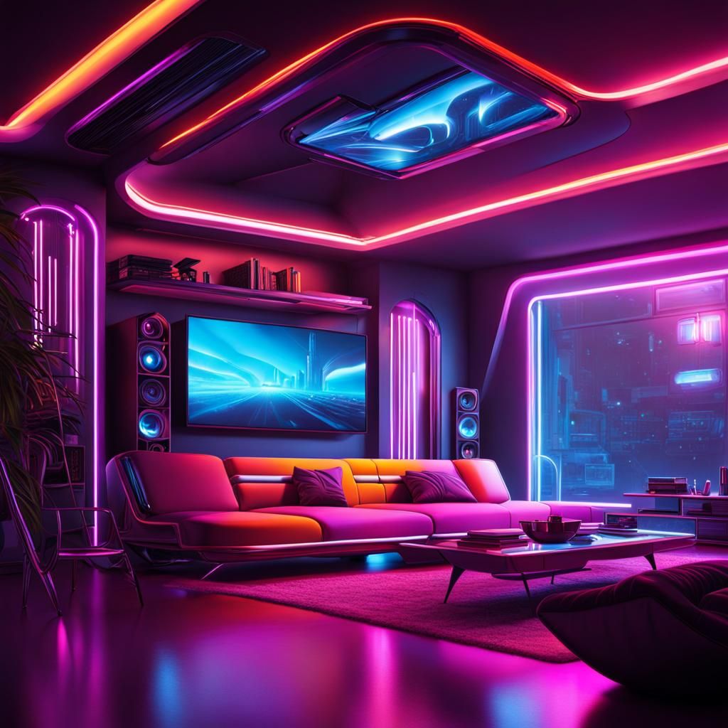 Cyber Room #4 - AI Generated Artwork - NightCafe Creator