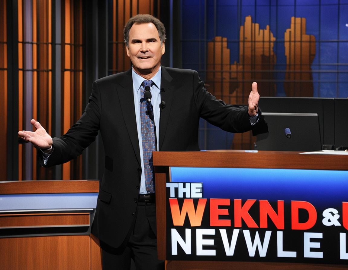 Norm MacDonald at the news desk on SNL's weekend update - AI Generated ...