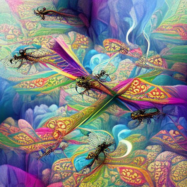 Dragonflies which when strung together form invisible cloaks ...