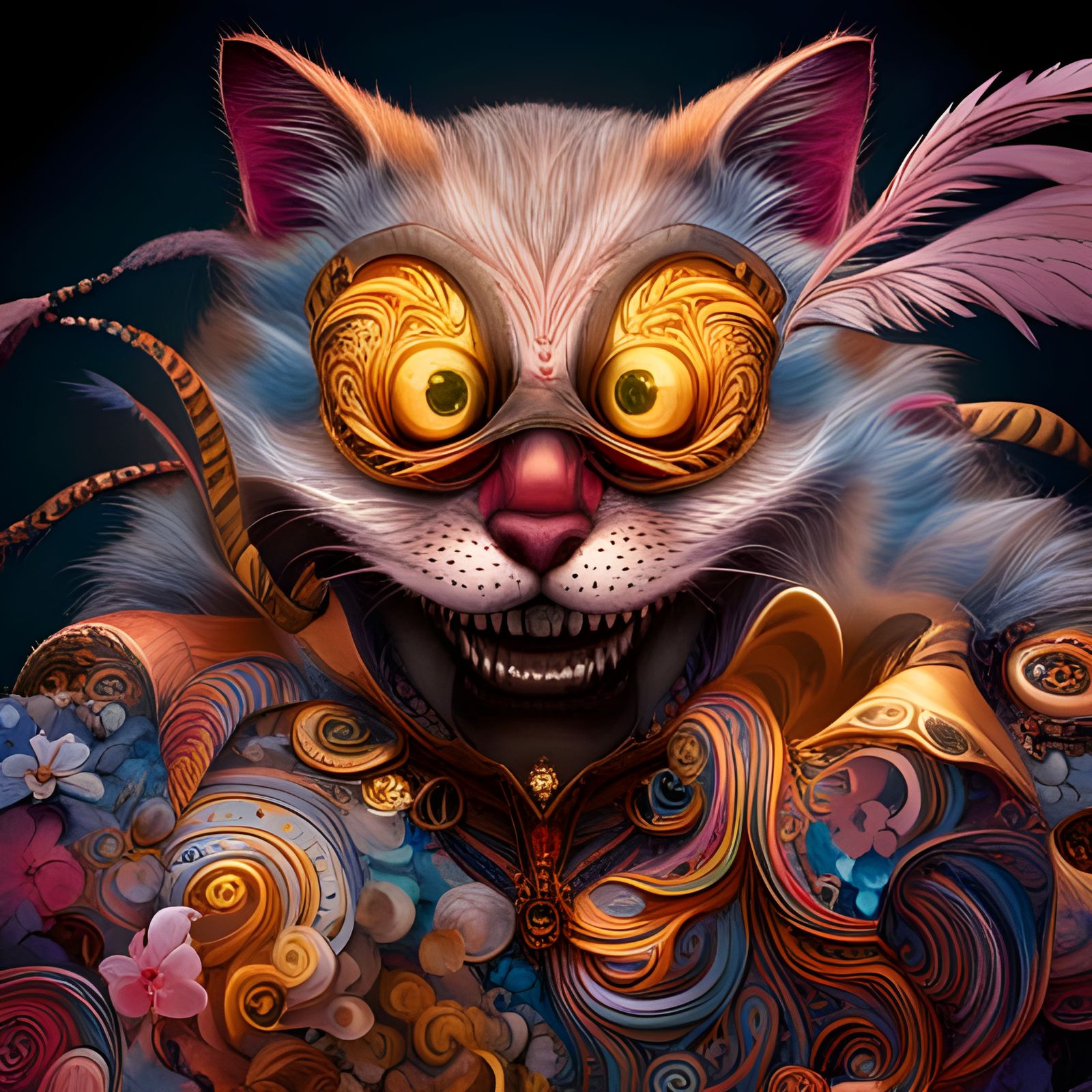 Crazy Cheshire Cat - AI Generated Artwork - NightCafe Creator