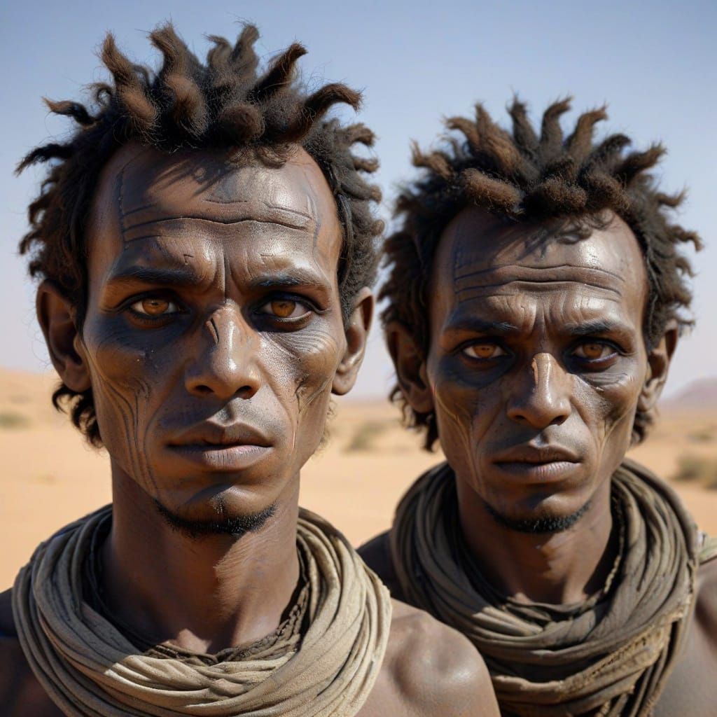 Mysterious Humanoid Beings of Ancient Libya - AI Art