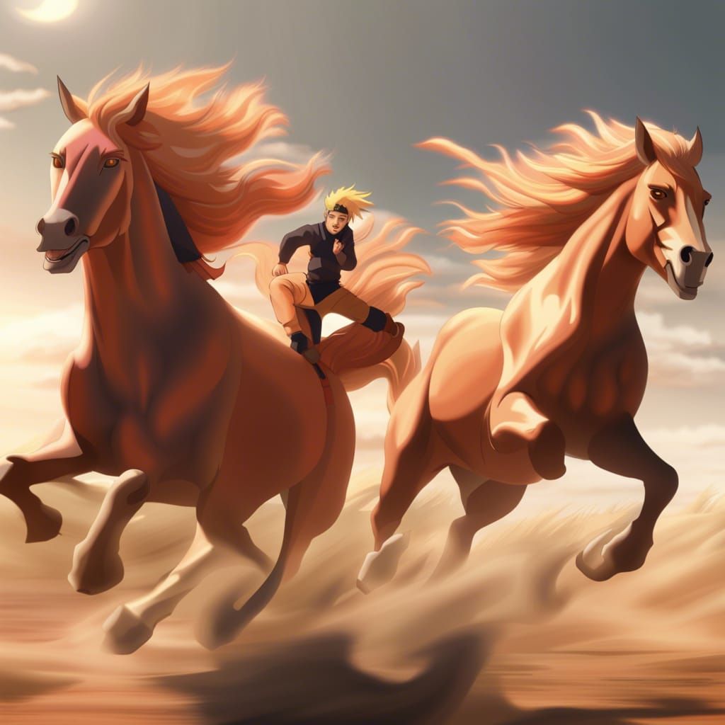 Naruto style running centaurs attempt #2 - AI Generated Artwork ...