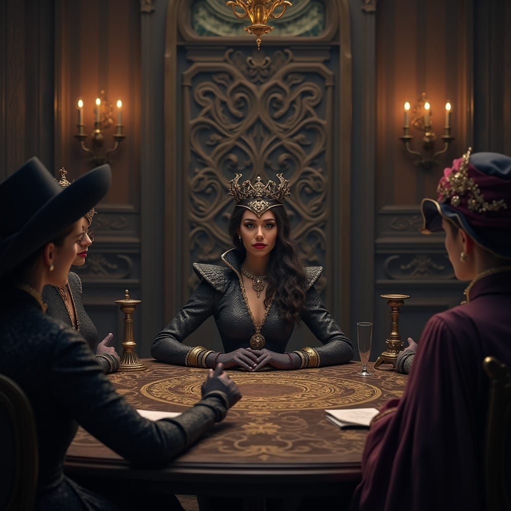 Gothic Snake Queen Reigns Supreme in Victorian-Sty... - AI Art