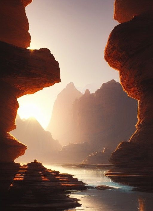 Beautiful desert river environment. - AI Generated Artwork - NightCafe ...
