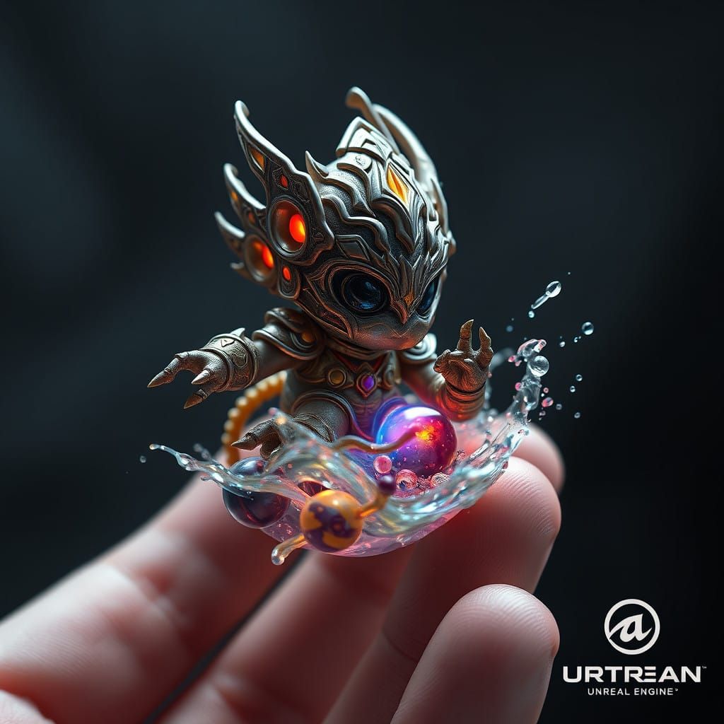 Miniature Minotaur Sculpture in Deep, Rich Colors - AI Art