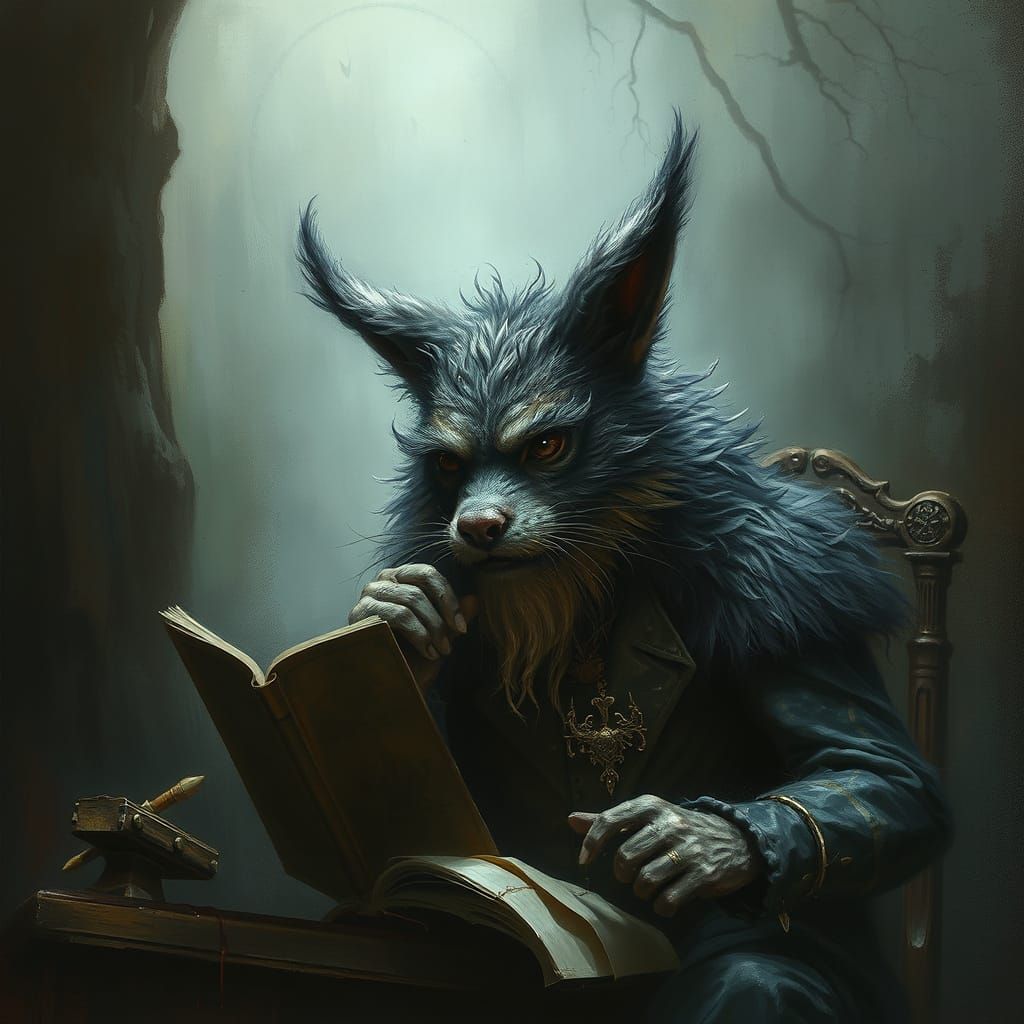 Furry Philosopher Wrestles with Existential Questi... - AI Art